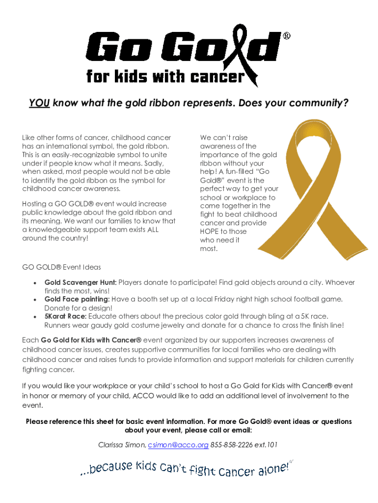 Fillable Online The Childhood Cancer Ribbon: Why We Use Gold Fax Email ...