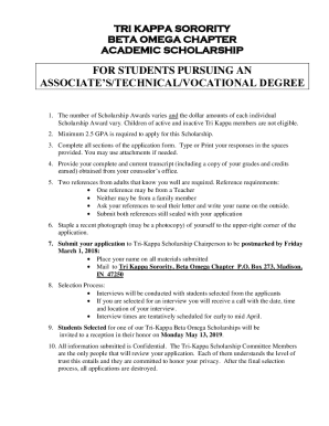 Fillable Online TRI KAPPA BETA OMEGA CHAPTER Fax Email Print - pdfFiller
