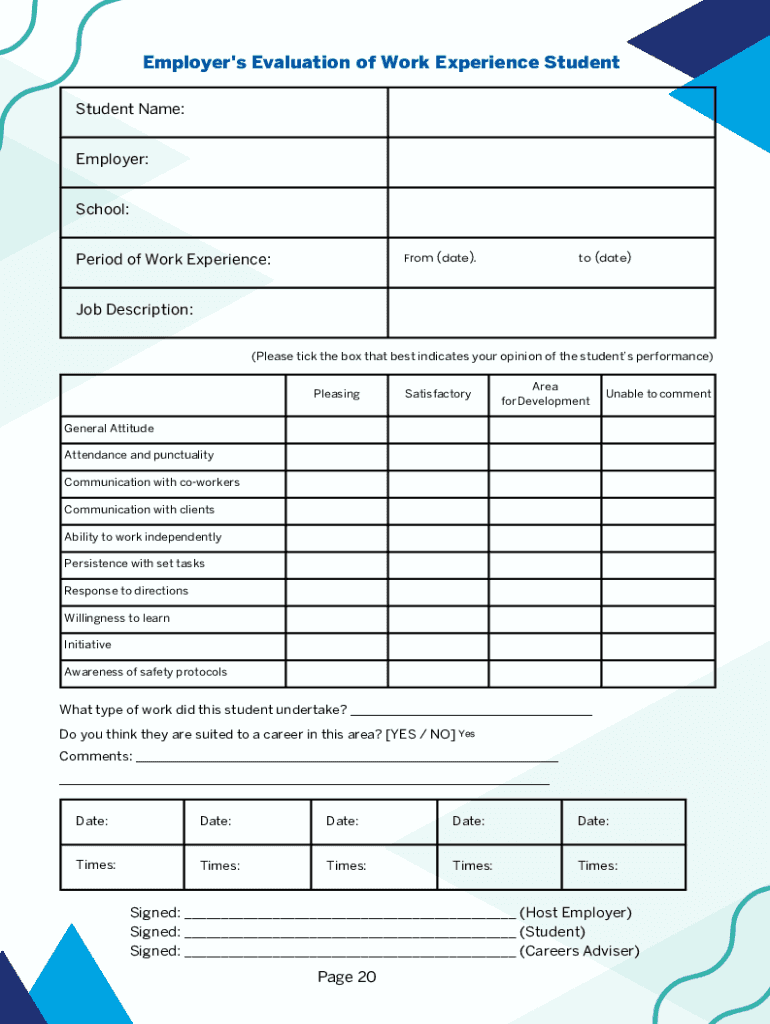 Fillable Online Work Experience Program Guide Fax Email Print - pdfFiller