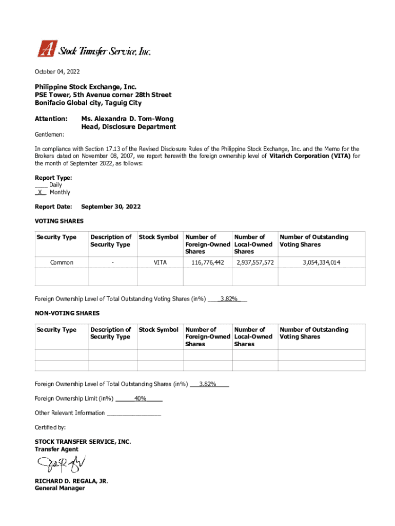 Fillable Online July 04, 2023 Philippine Stock Exchange, Inc. PSE Tower ...