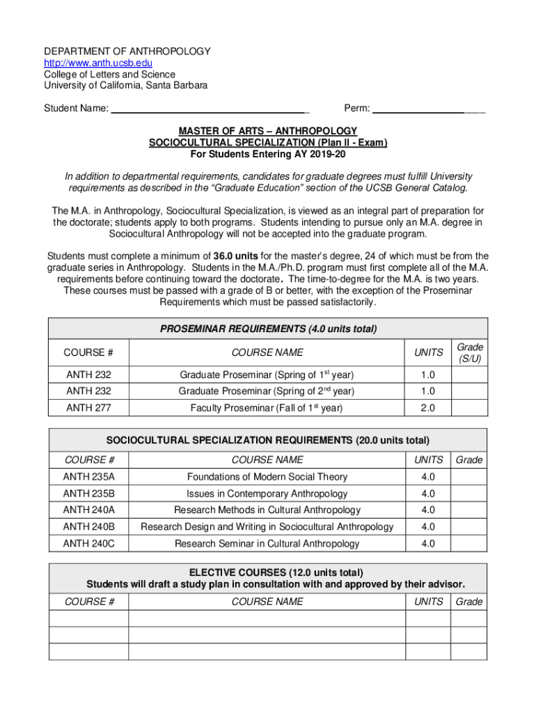 Fillable Online PHD-ANTHROPOLOGY-SOCIOCULTURAL- ... Fax Email Print - pdfFiller