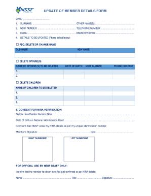 Fillable Online UPDATE OF MEMBER DETAIL FORM Fax Email Print - pdfFiller