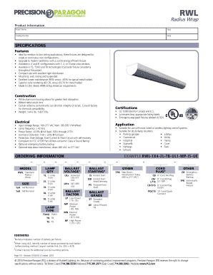 Fillable Online RWL - Precision-Paragon Fax Email Print - pdfFiller