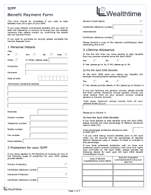 Fillable Online 125-SIPP Benefit Payment Form.pdf - Wealthtime Fax Email Print - pdfFiller