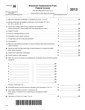 Fillable Online revenue wi Schedule W Wisconsin Department of Revenue ...