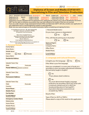 Fillable Online qsft qld edu QSFT-int-en-bappb-form - Queensland School ...