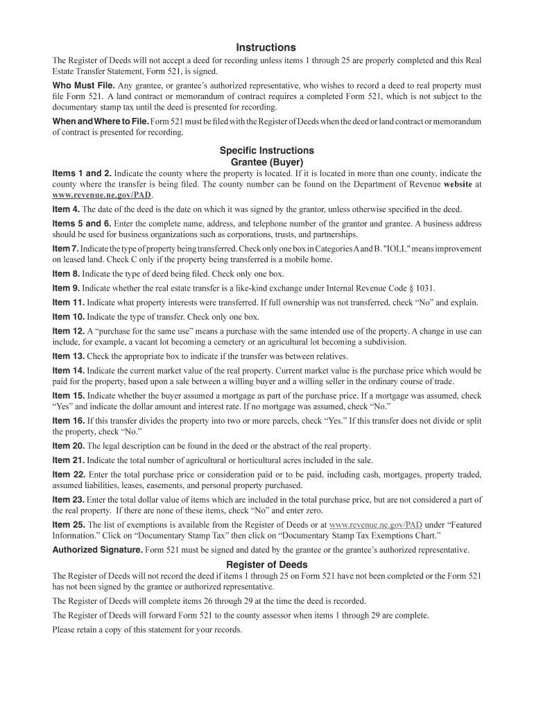 Fillable Online The Register of Deeds will not accept a deed for ...