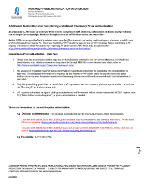 Fillable Online medicaid ms Standardized Prior Authorization Form ...