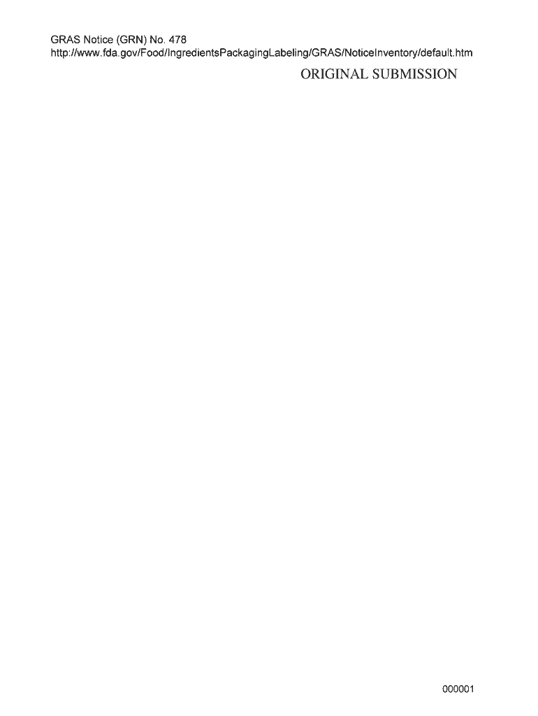 Fillable Online fda GRAS Notice 000478 Rice hull fiber - fda Fax Email Print - pdfFiller
