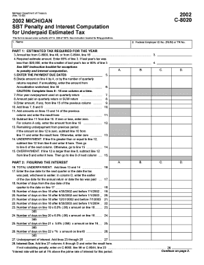 Fillable Online michigan C-8020 Fax Email Print - pdfFiller