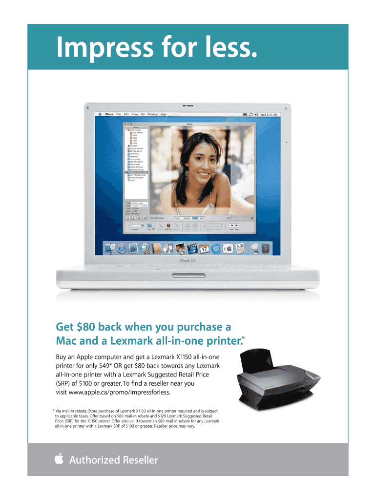 Fillable Online Impress for less - Apple Store Fax Email Print - pdfFiller