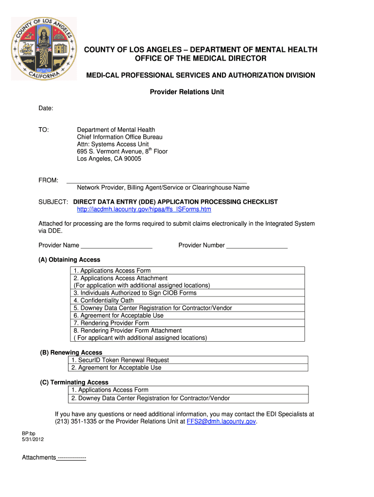 Fillable Online lacdmh lacounty MEDICAL PROFESSIONAL SERVICES AND AUTHORIZATION DIVISION ...