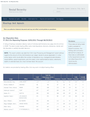 Alj Disposition Data - Fill Online, Printable, Fillable, Blank | pdfFiller