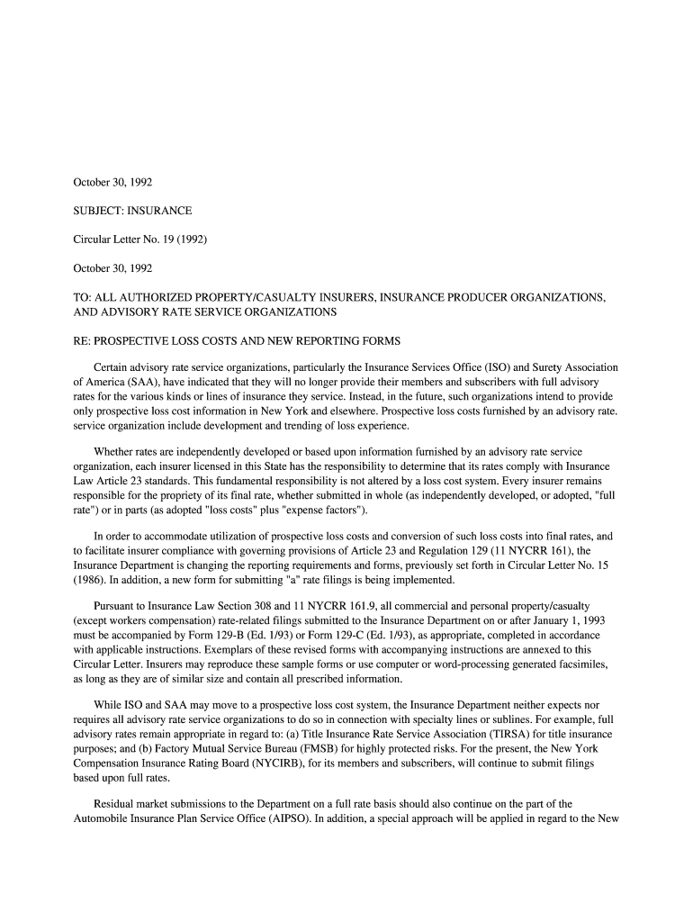 Fillable Online dfs ny Circular Letter No 19 1992 - Department of ...