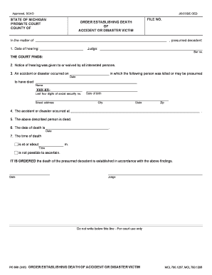 Fillable Online courts mi Approved, SCAO JIS CODE: OED STATE OF ...