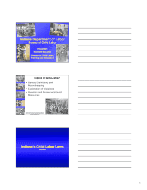 Fillable Online in Indiana Department of Labor Indiana's Child Labor ...