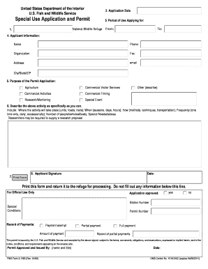 Fillable Online alaska fws Special Use Application and Permit Fax Email Print - pdfFiller