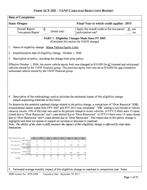 Fillable Online oregon 2015 TANF Caseload Reduction Report - Oregon.gov ...