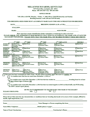 Fillable Online Shed Form .pdf - Millennium Farms Fax Email Print ...