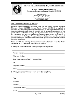 Fillable Online nj (RFA) Certification Form Fax Email Print - pdfFiller