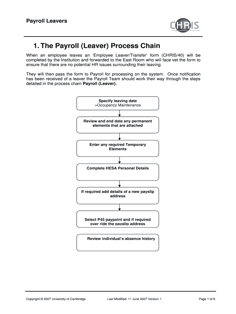 Fillable Online Payroll Leavers Fax Email Print - pdfFiller