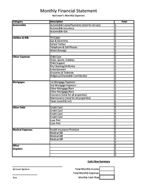 Fillable Online Financial Breakdown Form Fax Email Print - pdfFiller