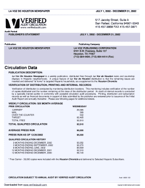 Fillable Online Circulation Data - Verified Audit Circulation Fax Email ...