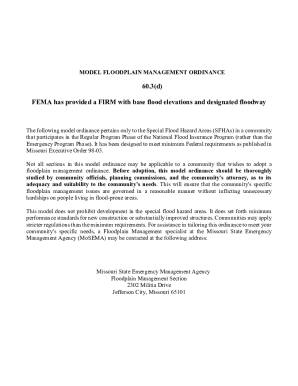 Fillable Online sema dps mo 60.3(d) FEMA has provided a FIRM with base ...
