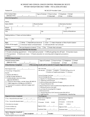 Fillable Online Patient Navigation Only Data Collection Form Fax Email ...