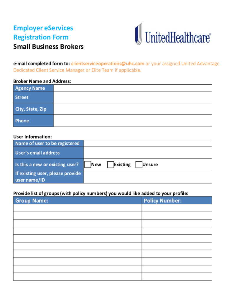 Fillable Online ER eServices BR Registration Form Fax Email Print ...
