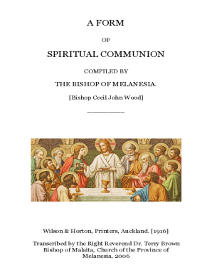 Fillable Online Form for Spiritual Communion Fax Email Print - pdfFiller