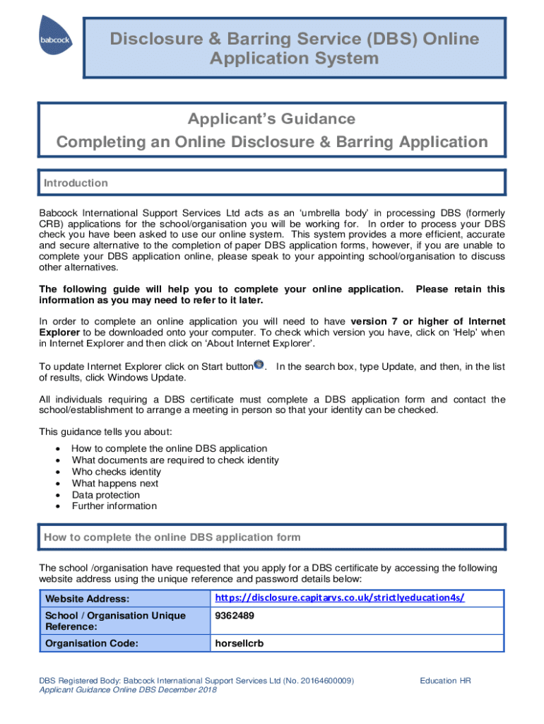 Fillable Online horsell-village surrey sch and secure alternative to ...