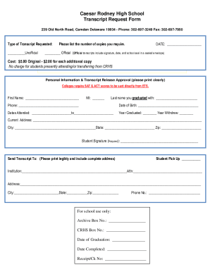 Fillable Online School Counseling / Transcript Request Form Fax Email ...