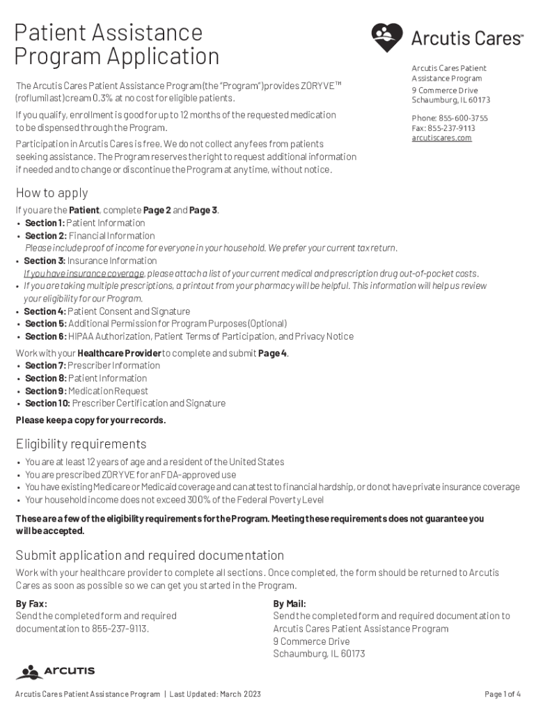 Fillable Online Arcutis Announces a Patient Assistance Program (PAP ...