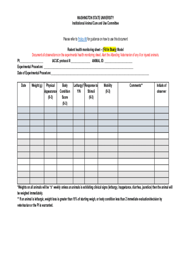 Fillable Online iacuc wsu health-monitoring-sheet-pdf.pdf - wsu iacuc ...