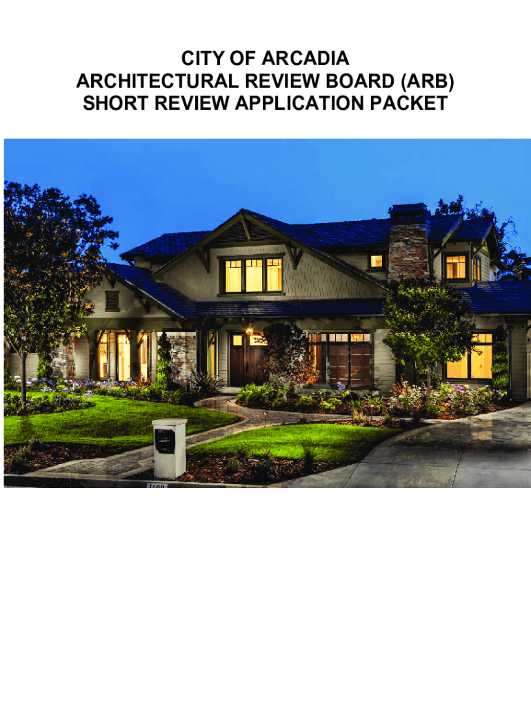 Fillable Online city of arcadia architectural review board (arb) short ... Fax Email Print ...