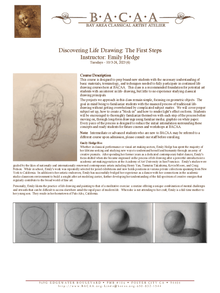Fillable Online Life Drawing Academy - Learn How to Draw from Life Fax ...