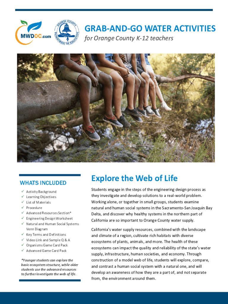 Fillable Online GRAB-AND-GO WATER ACTIVITIES Fax Email Print - pdfFiller