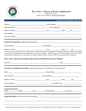 Fillable Online Apply for a Tree Removal or Encroachment Permit Fax ...