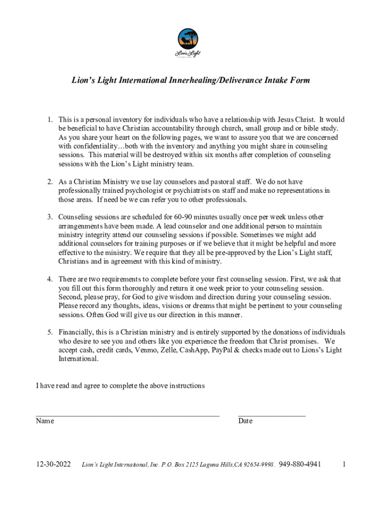 Fillable Online LLI Intake Form.doc Fax Email Print - pdfFiller