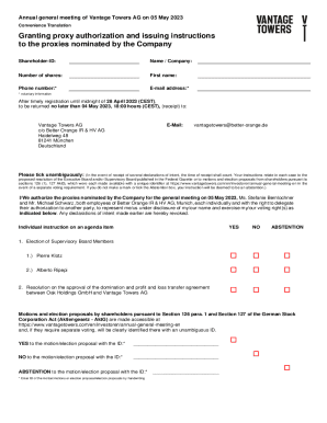 Fillable Online Vantage Towers : Authorization and instruction-form Fax ...