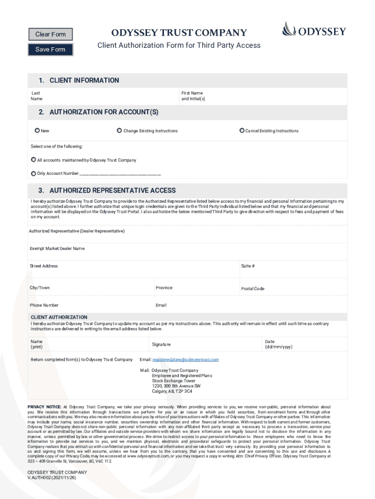 Fillable Online Client Authorization Form for Third Party Access Fax Email Print - pdfFiller