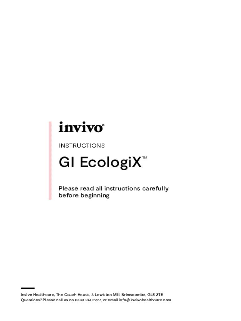 Fillable Online GI Ecologix Test - Patient Procedure Fax Email Print ...