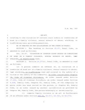 Fillable Online Tex. Penal Code Section 25.07 Violation of Certain ...