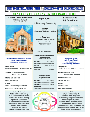 Fillable Online sponsors bonventure St. Robert Bellarmine Parish at St ...