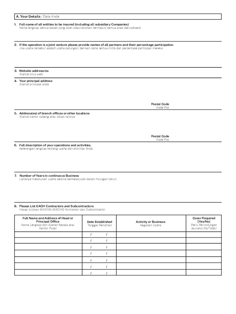 Fillable Online Mining Industry Liability - Proposal Form Fax Email ...