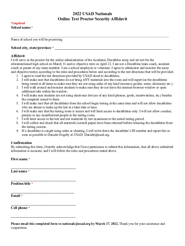 Fillable Online Pre-License Course Exam Proctor Affidavit Fax Email Print - pdfFiller