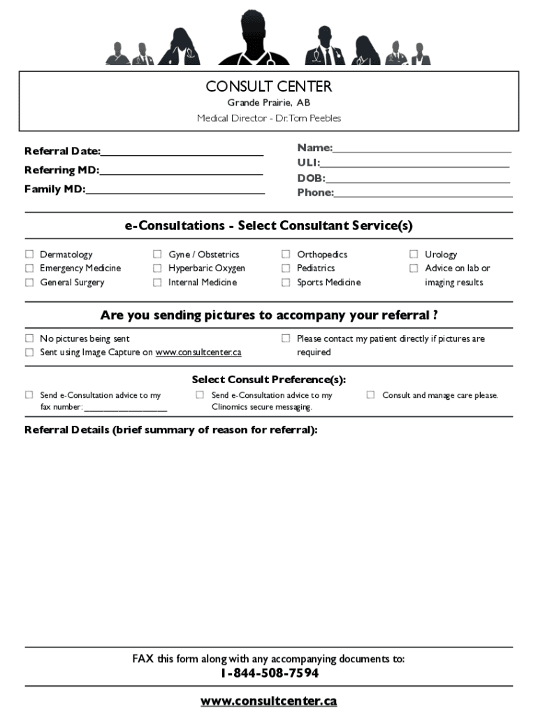 Fillable Online Consult Center - Grande Prairie - Community Referral ...