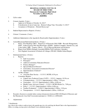 Fillable Online REGIONAL SCHOOL UNIT NO Fax Email Print - pdfFiller