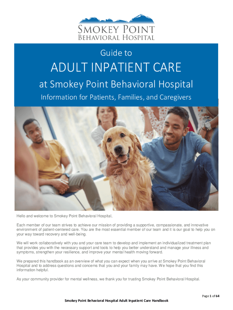 Fillable Online Adult Inpatient Care at Smokey Point Behavioral ...